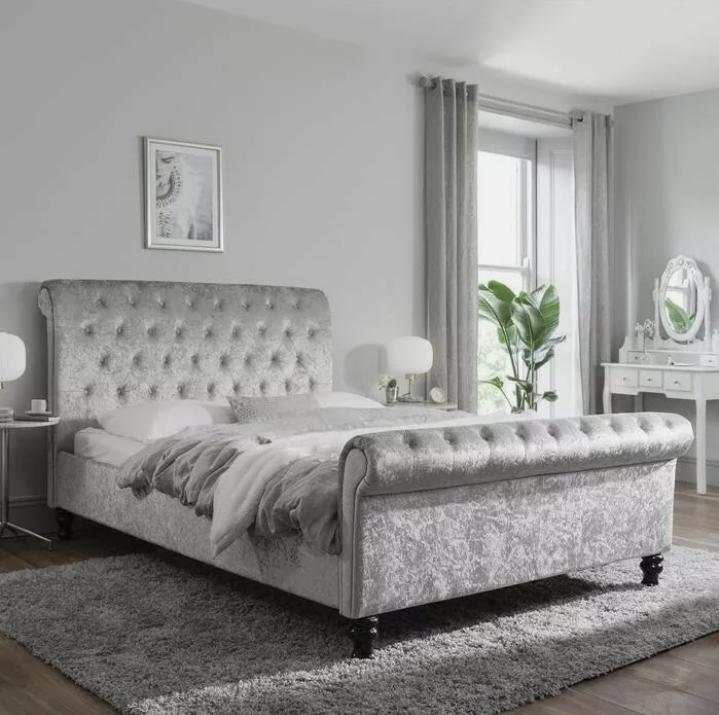 Zurich Sleigh Bed Grey hot Small